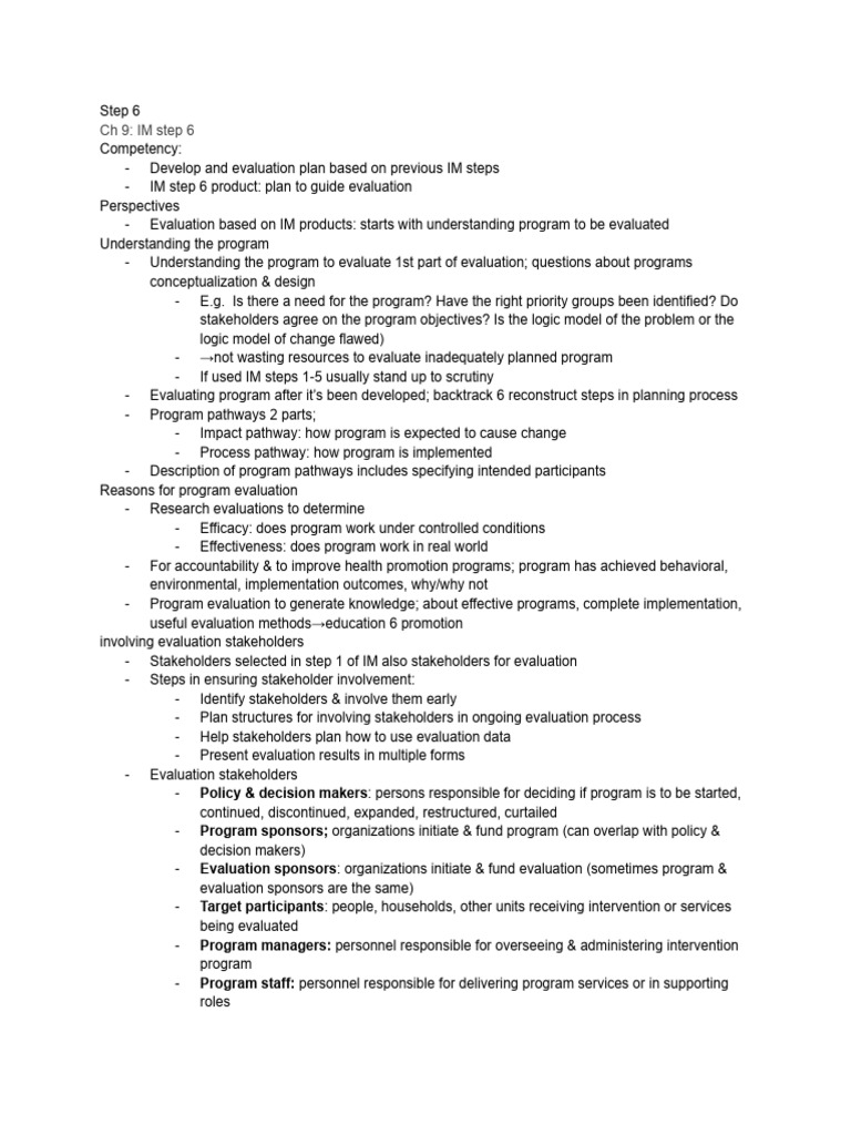 Planning Behavior Change Step 6 | PDF | Evaluation | Qualitative Research