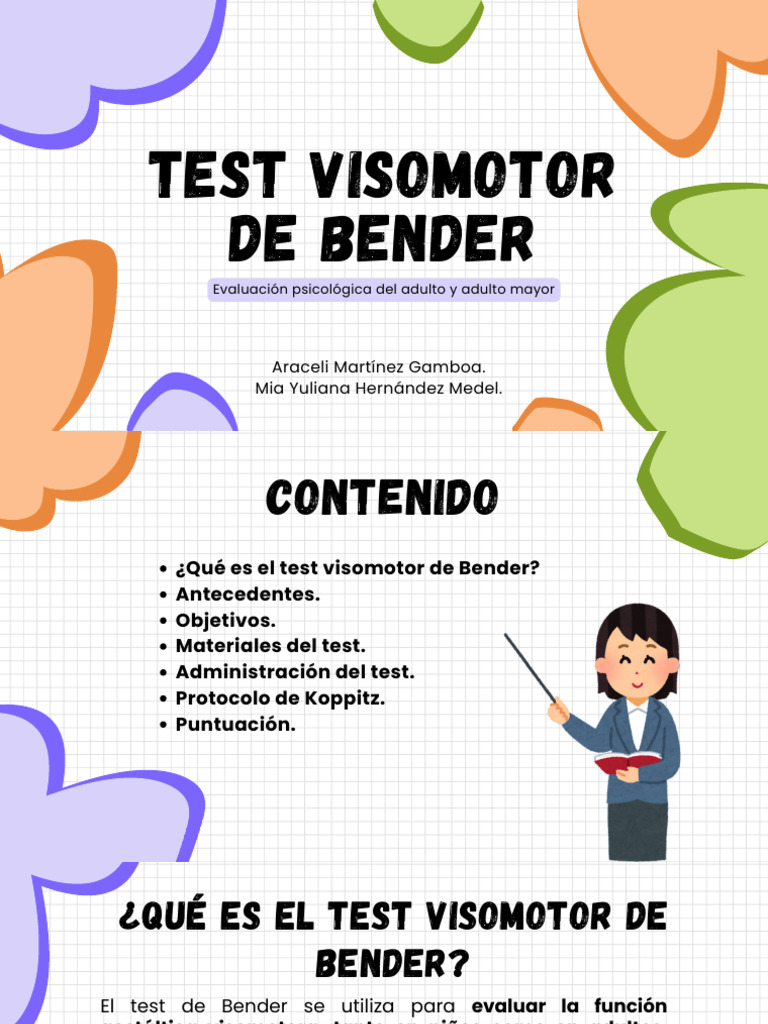 Test Visomotor de Bender: Evaluación Psicológica | PDF | Percepción ...