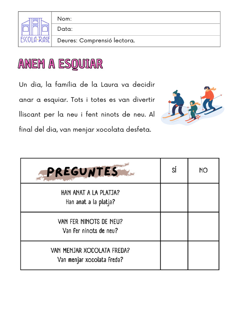 Copia de 1º. Comprensión Lectora. | PDF