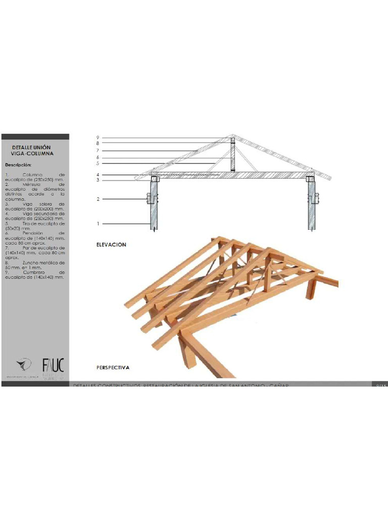 Detalle Union Viga Columna de Madera | PDF