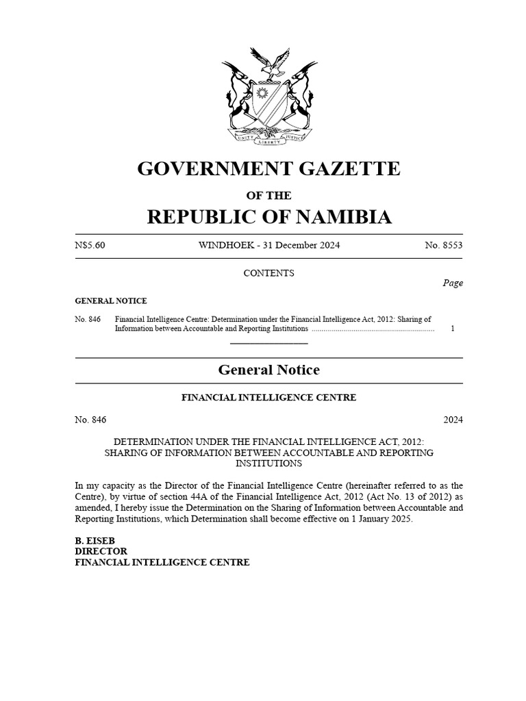 na-government-gazette-dated-2024-12-31-no-8553 | PDF | Government | Justice