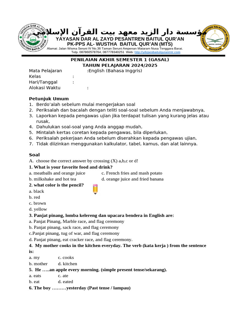 PAS Grade 8 English SMSTR 1 AY 2024-2025 | PDF