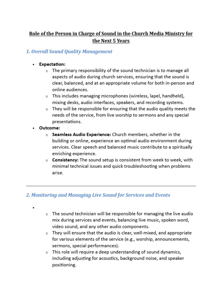 PERSON INCHARGE FOR SOUND | PDF | Sound