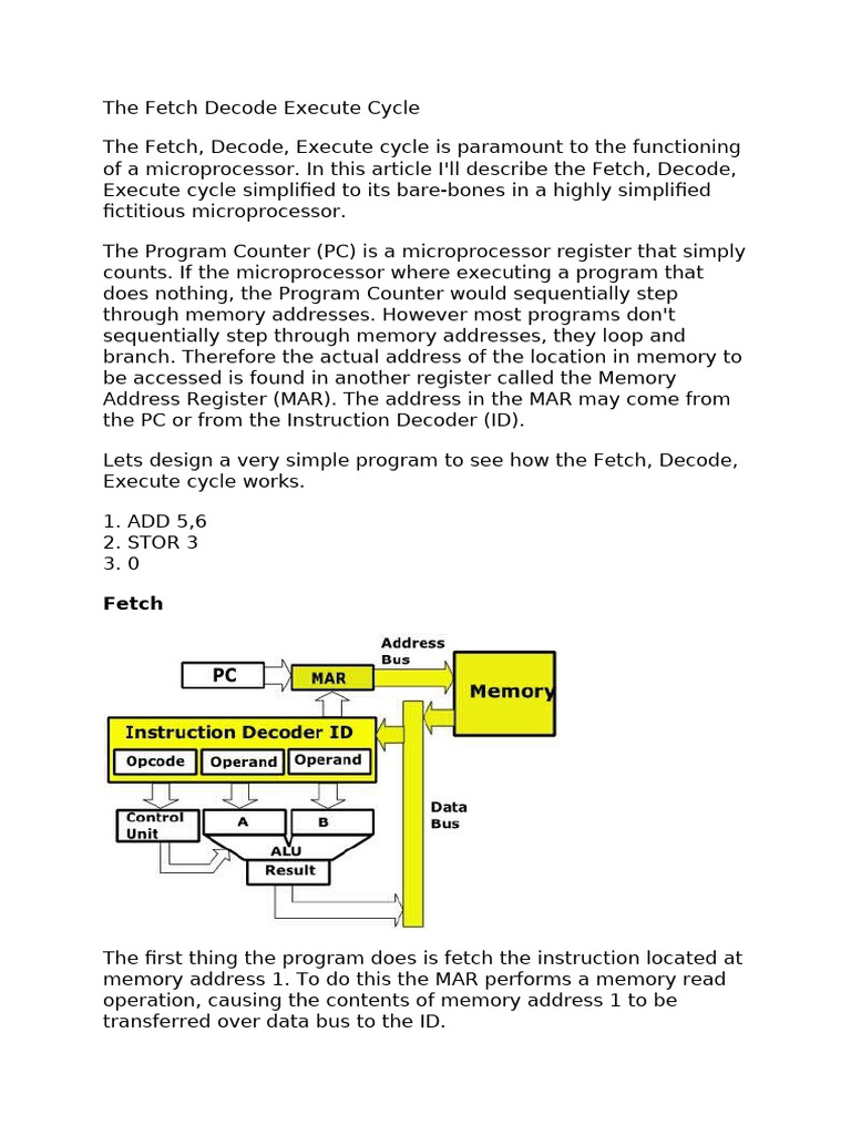 The Fetch Decode Execute Cycle All | PDF | Central Processing Unit | Computer Program