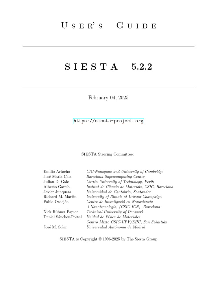 Siesta-5 2 2 | PDF | Quantum Mechanics | Applied And Interdisciplinary ...
