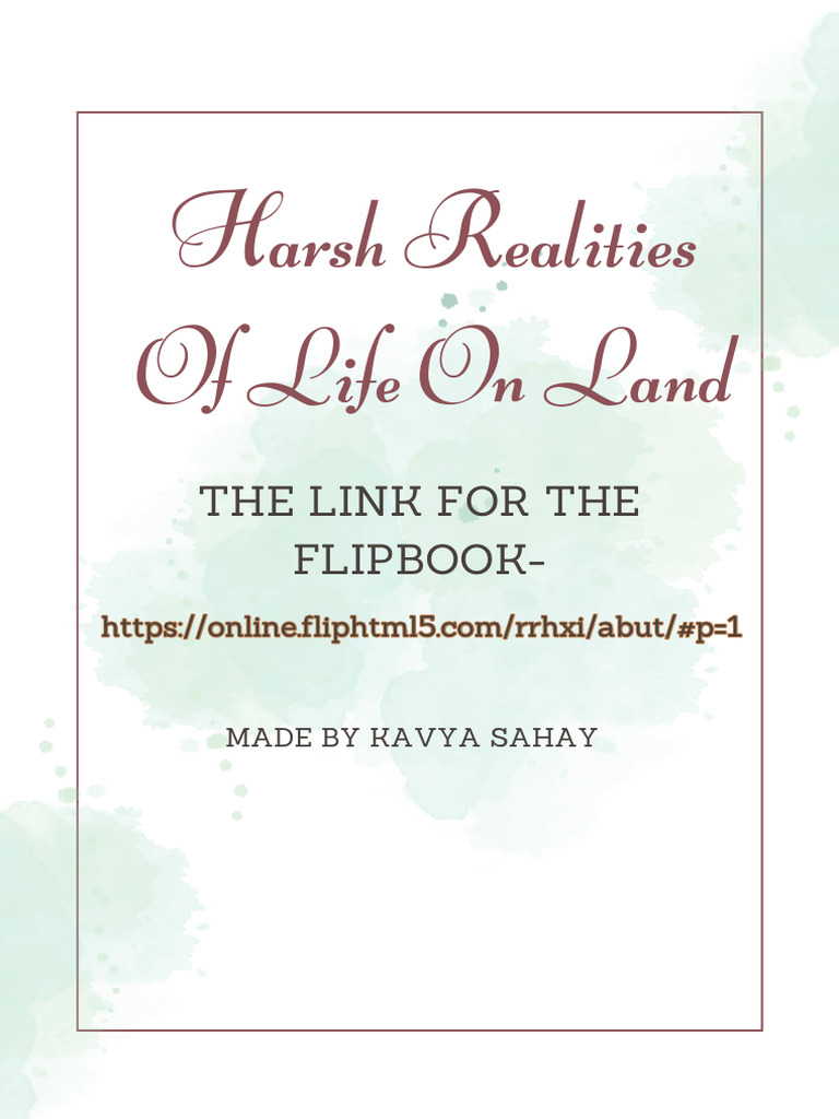 Harsh Realities of Life On Land | PDF
