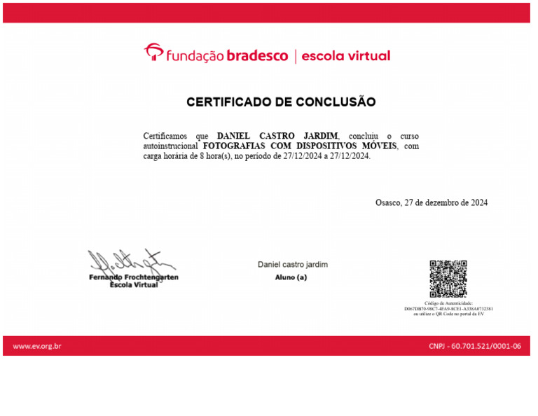 Certificado daniel fotografia | PDF