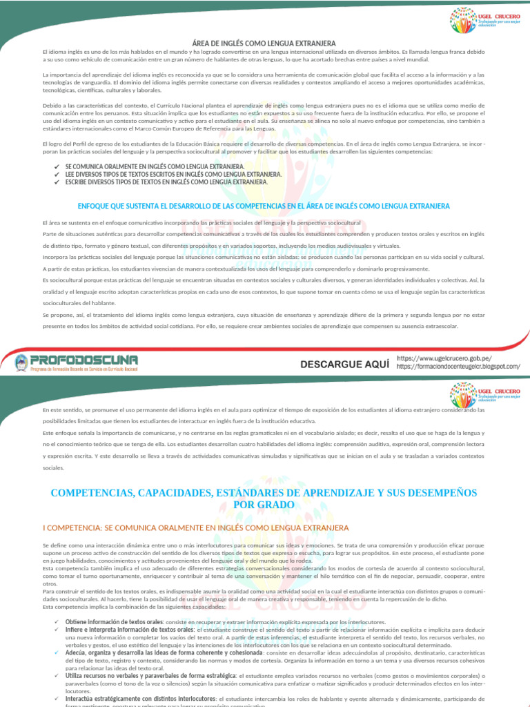 DCN INGLES | PDF | Segundo lenguaje | Experiencia