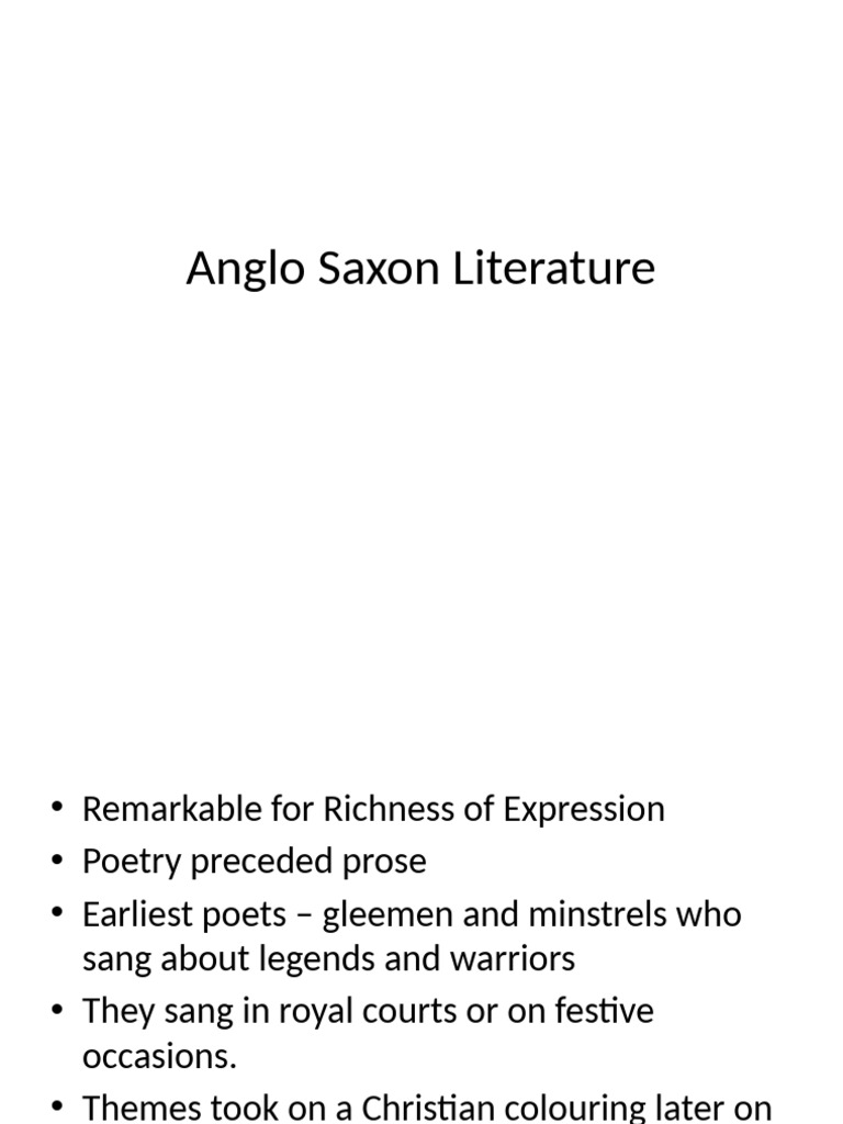 Anglo Saxon Literature | PDF | Beowulf | Anglo Saxons