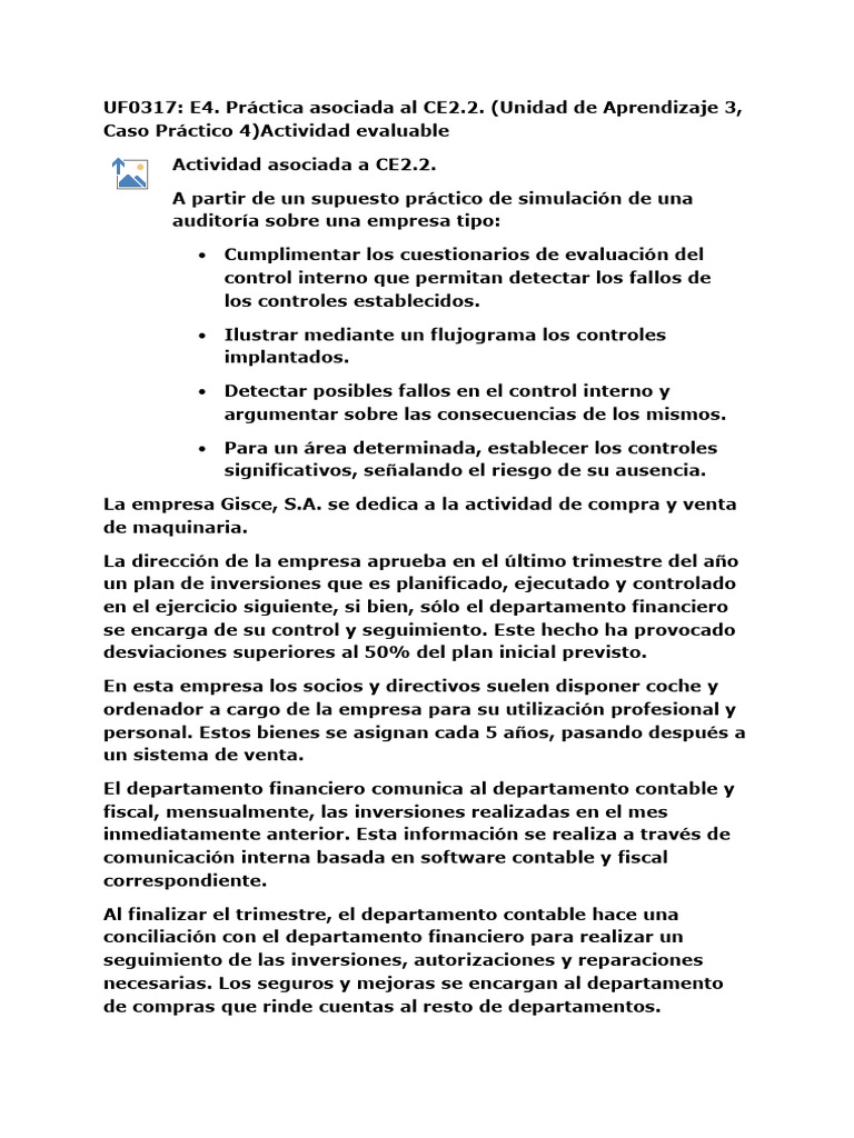UF0317 E4. Práctica Asociada Al CE2.2. (Unidad de Aprendizaje 3, Caso Práctico 4) | PDF ...