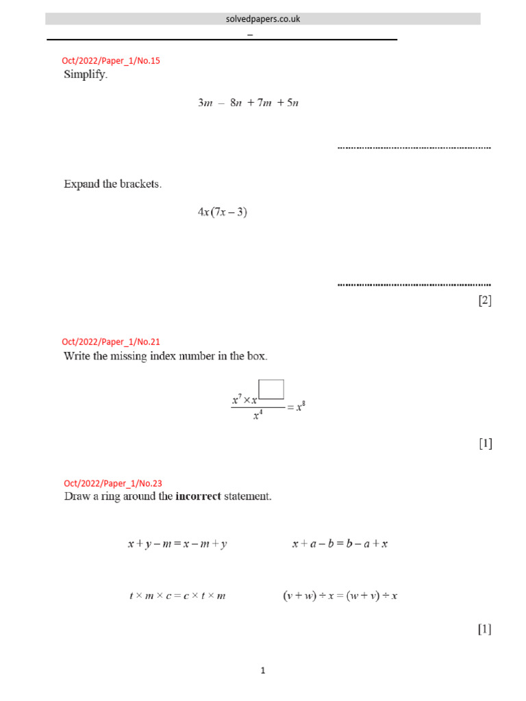 Math Past Papers | PDF