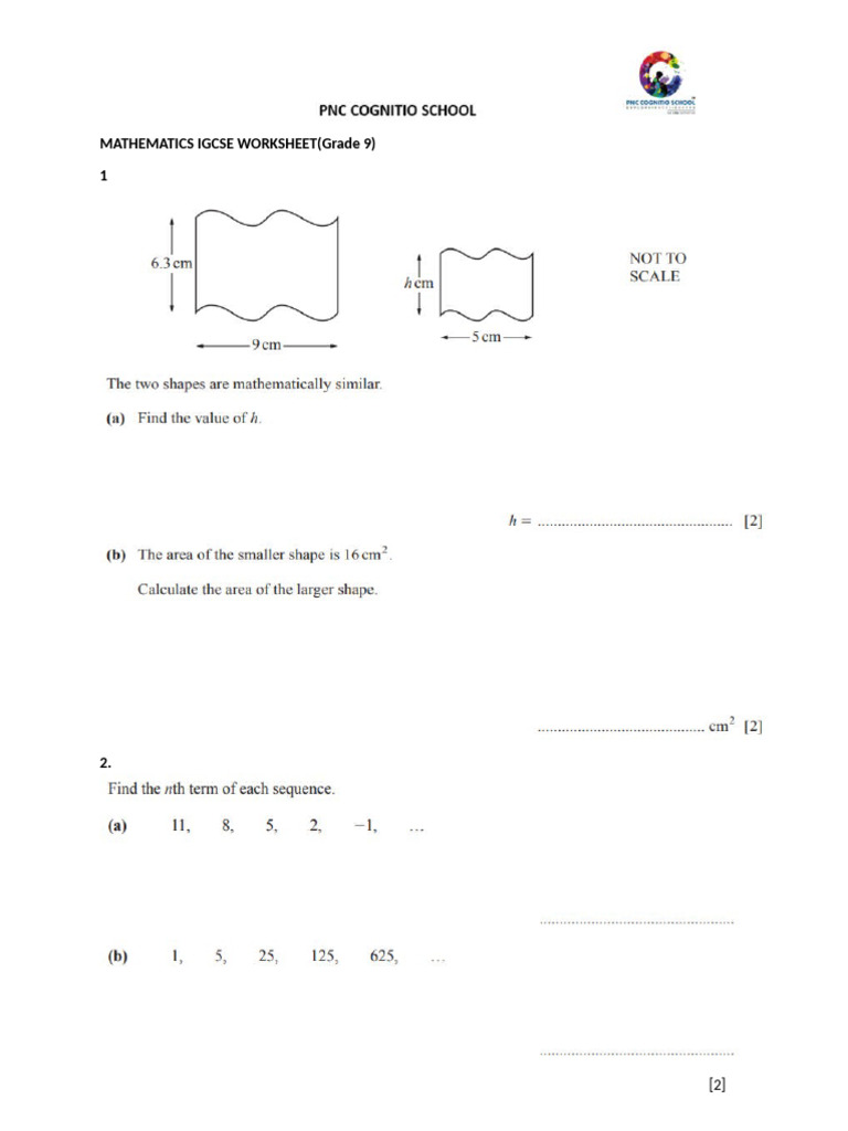 Worksheet GR 9 FA5 Practice | PDF
