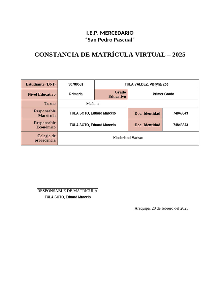 ConstanciaMatriMERCE2025 | PDF
