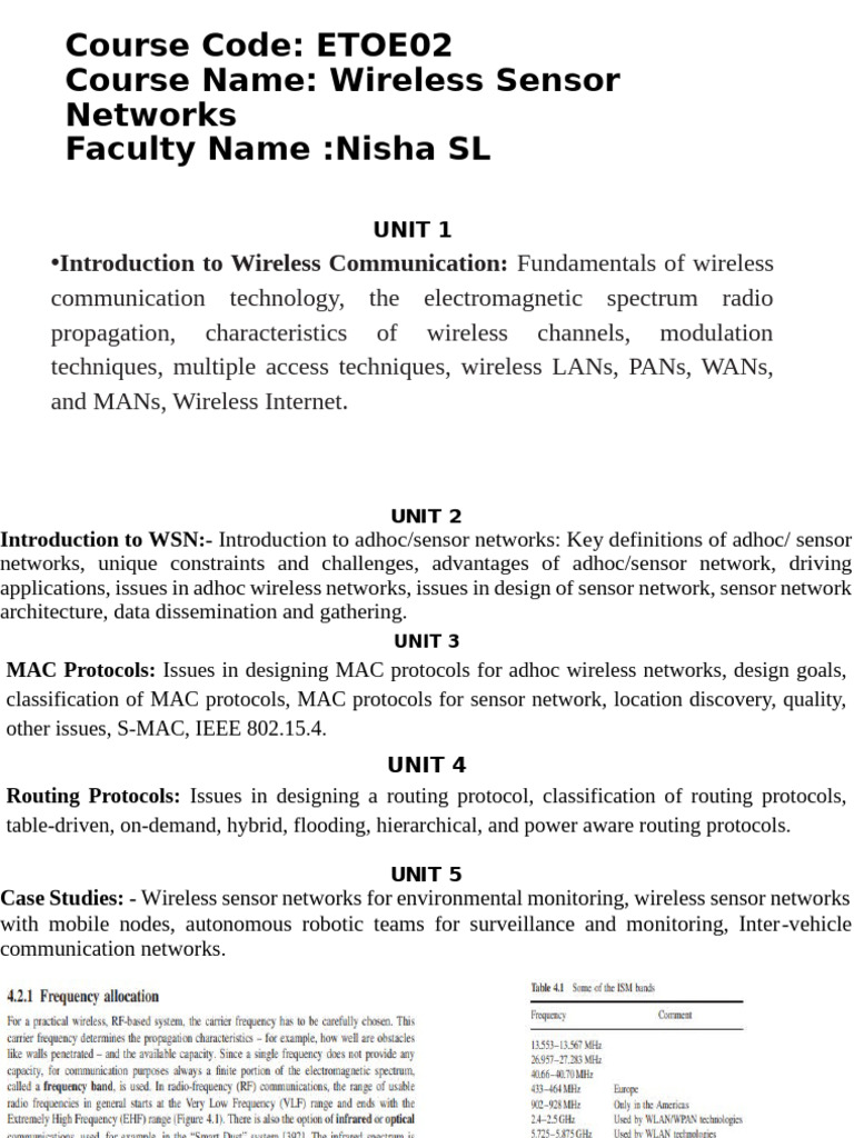 WSN PPT (Unit 1) | PDF