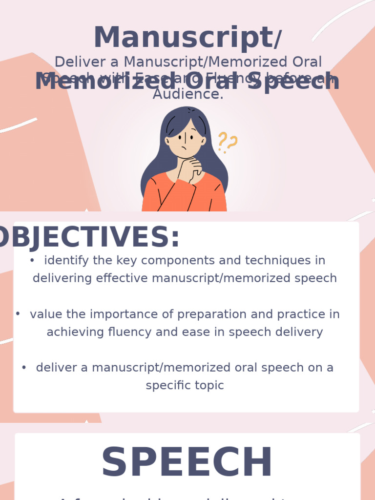 Mastering Manuscript Speech Delivery | PDF | Fluency | Learning