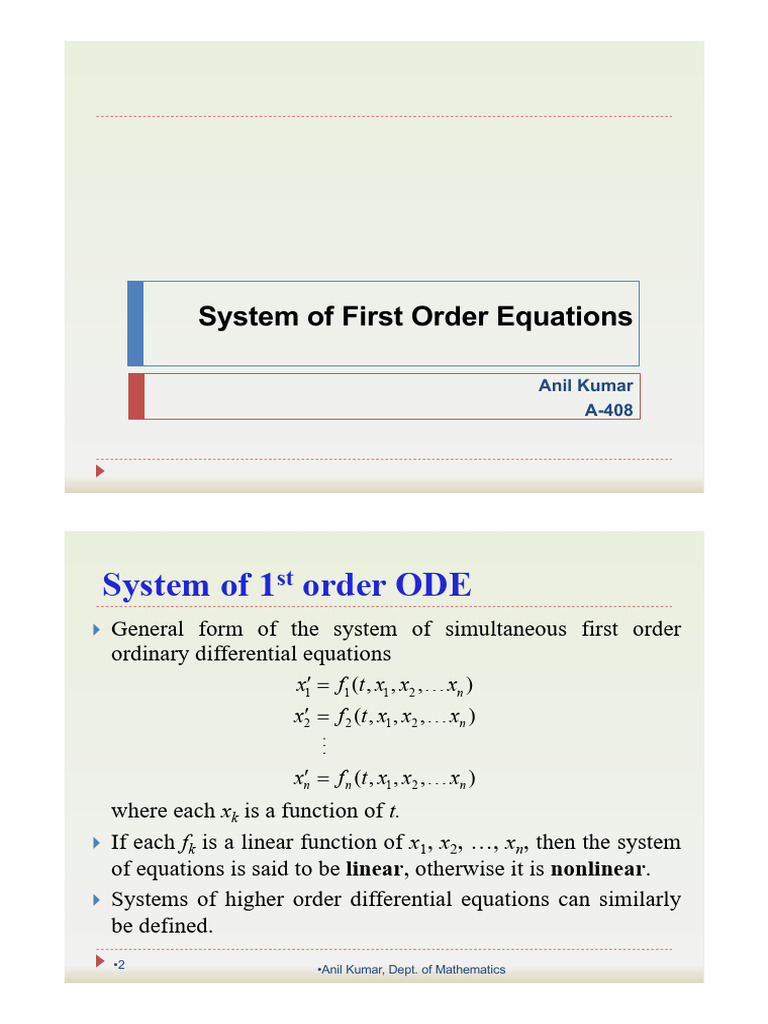 System of Linear Equation | PDF | Ordinary Differential Equation ...