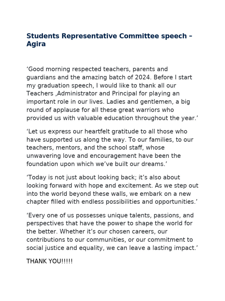 RECOGNITION DAY SPEECHES | PDF