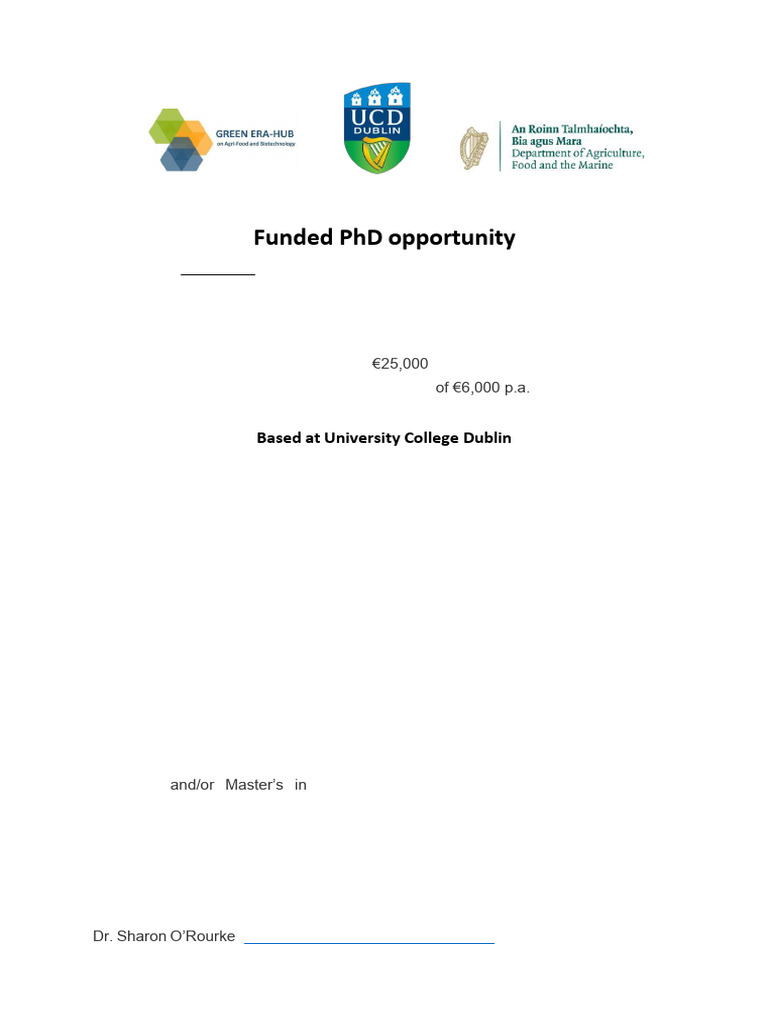 UCD PhD in Soil Monitoring Sensors | PDF | Agriculture | Soil