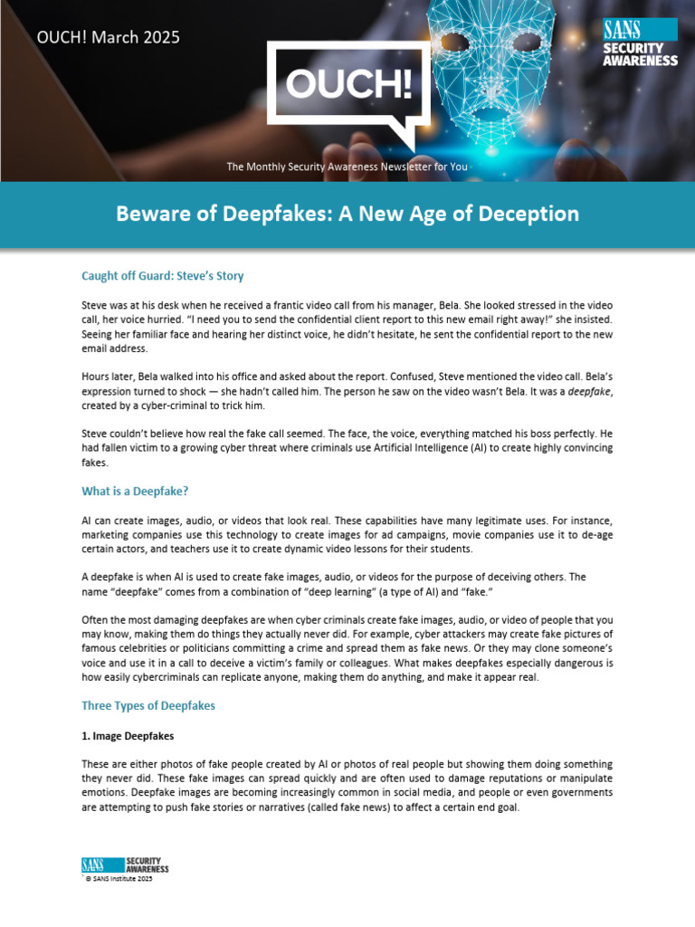 Ouch! English March 2025 Deepfakes | PDF | Cyberspace