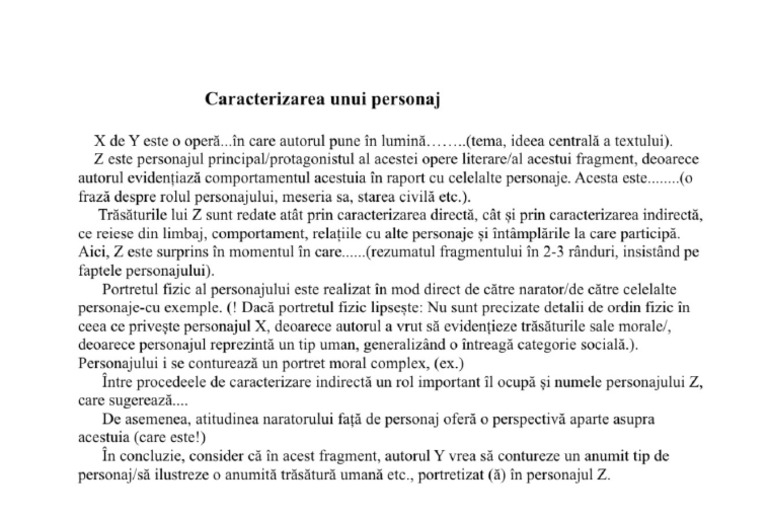 Caracterizare | PDF
