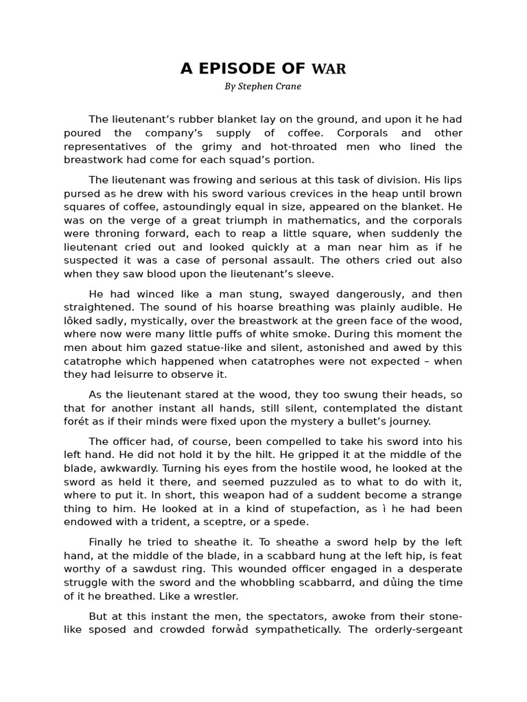 A Episode of War | PDF