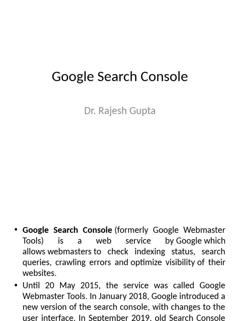 Google Search Console | PDF