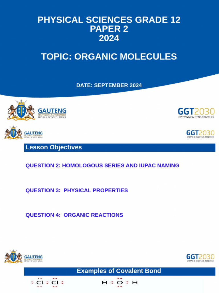Organic Molecules Presentation | PDF | Alkene | Functional Group