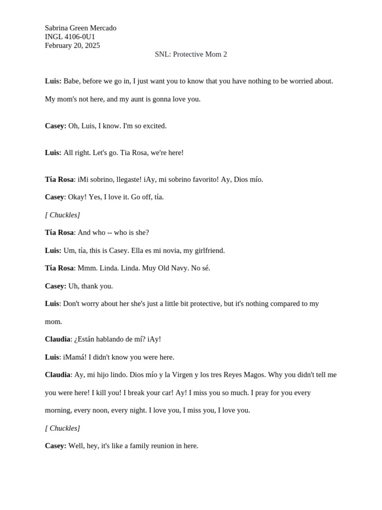 SNL Sketch | PDF | Human Communication | Linguistics