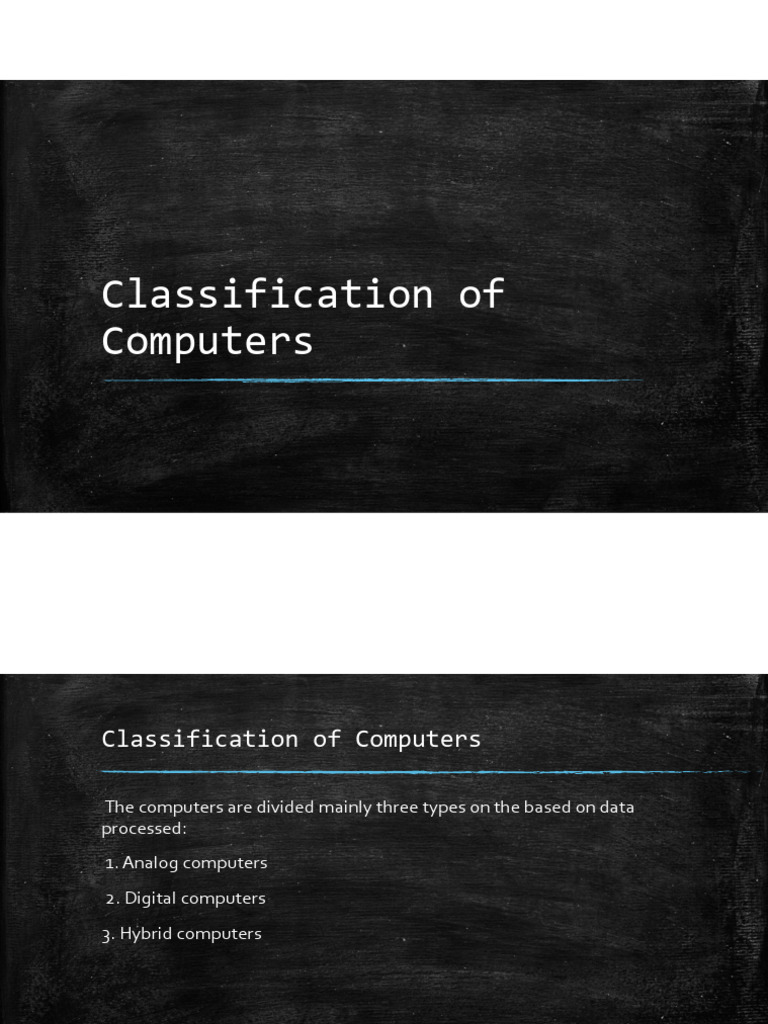 4 Classification of Computer | PDF | Personal Computers | Microcomputers