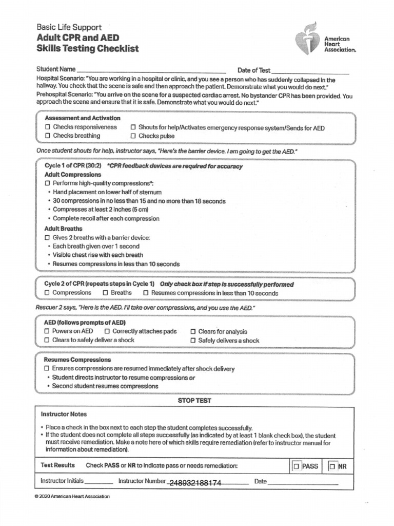 BLS Checklist | PDF