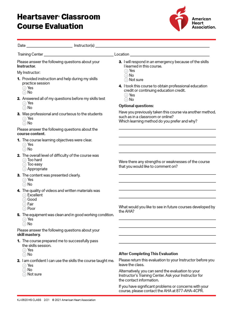 Heartsaver Evaluation | PDF | Evaluation | Intelligence