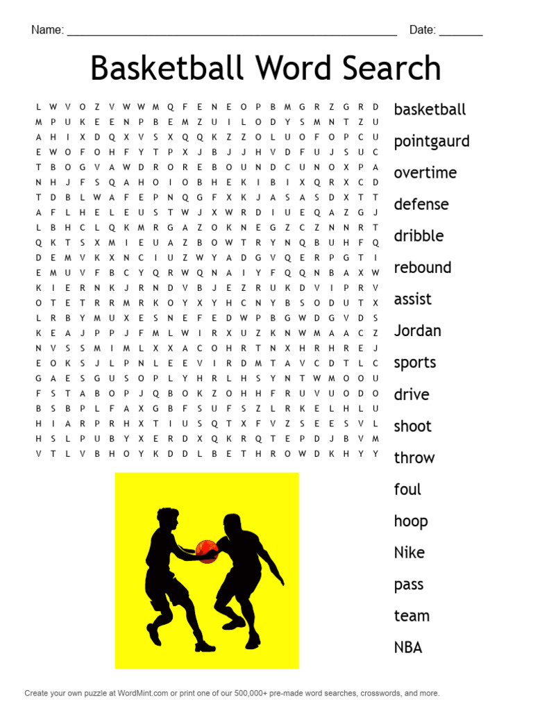Basketball Word Search Puzzle | PDF | Indoor Sports | Ball Games