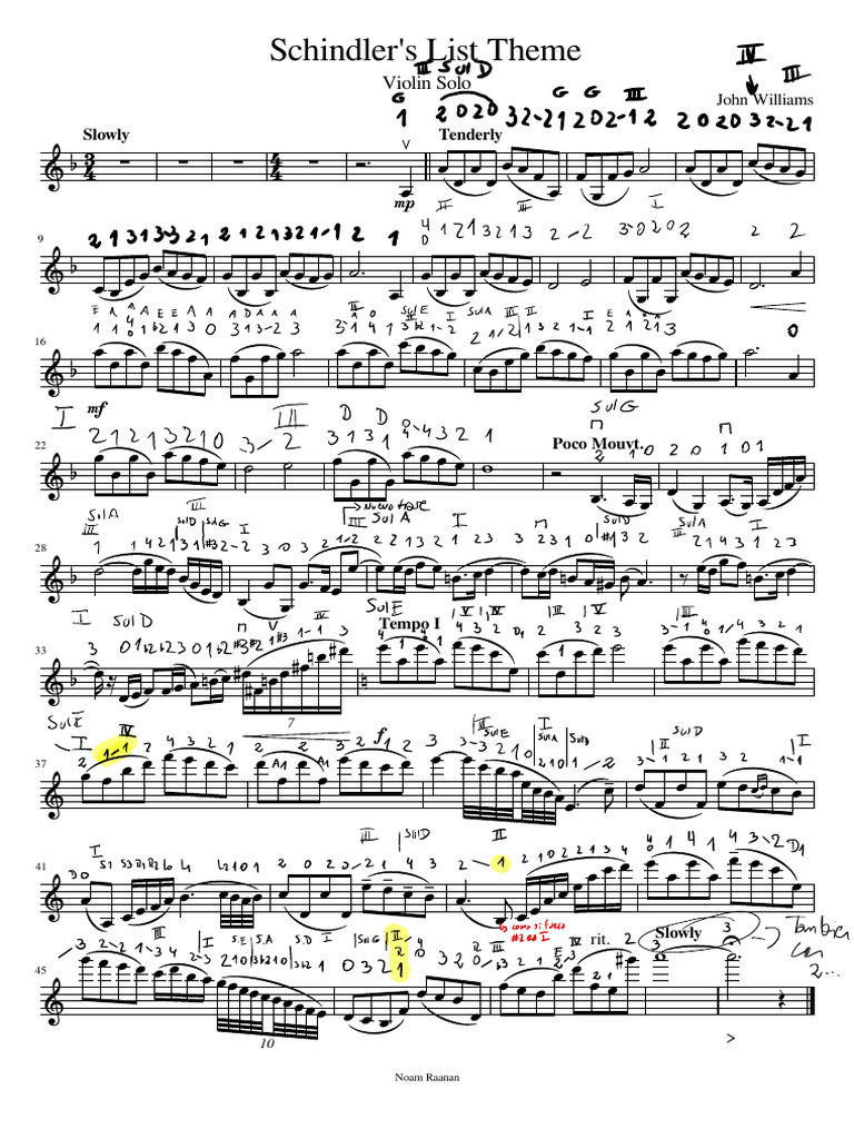 Schindler's List Violin Sheet Music | PDF