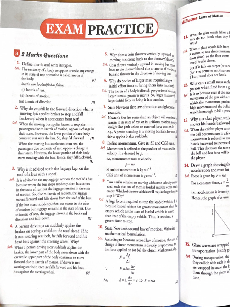 Newtons Law Icse Class 9 | PDF