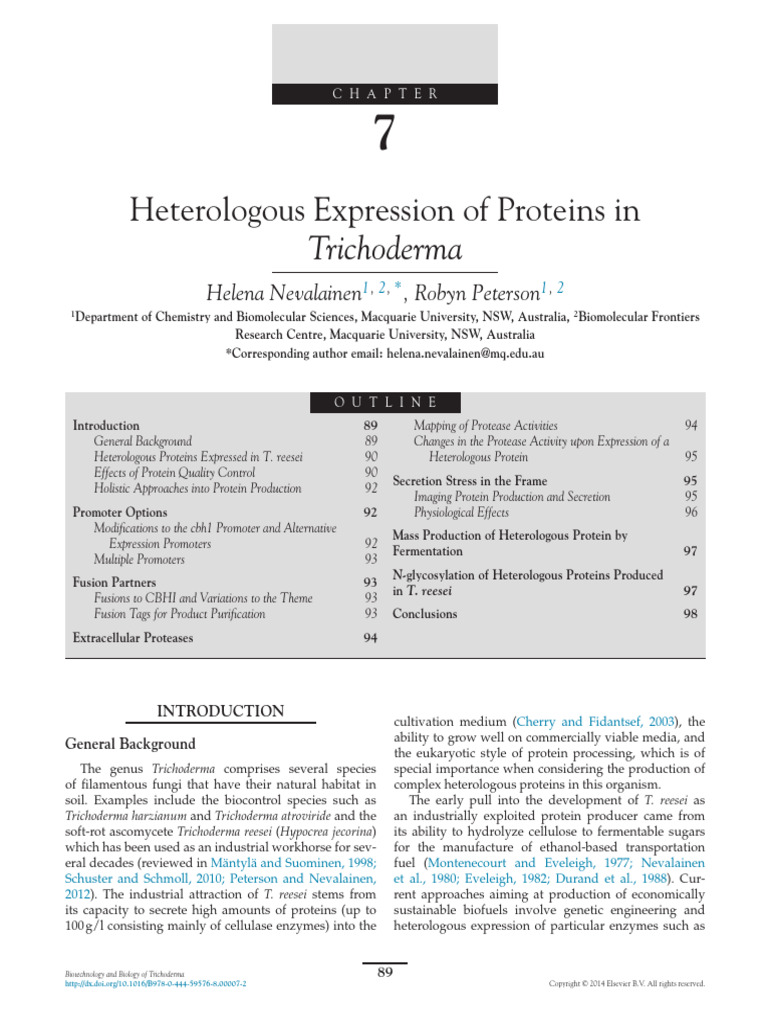 Heterologous Expression of Proteins in | PDF | Promoter (Genetics ...