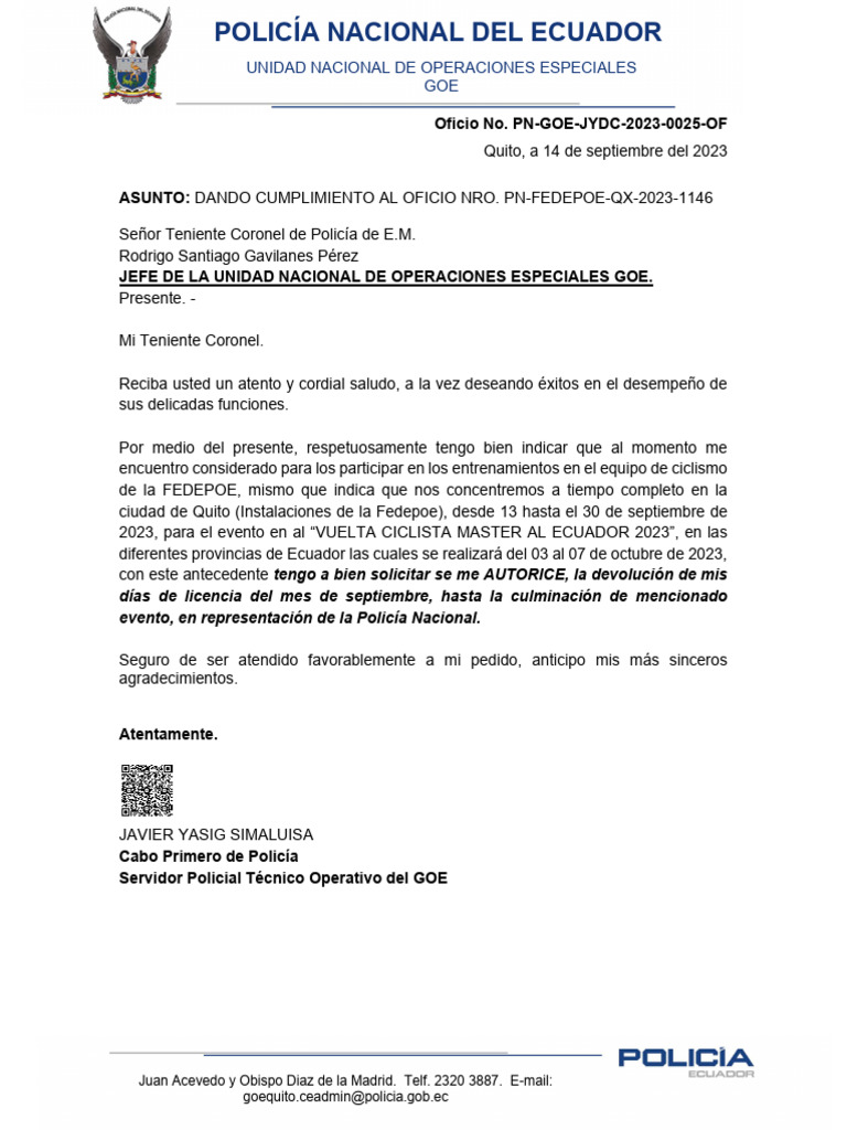 Oficio - No. - PN Goe Jydc 2023 0025 of Signed | PDF