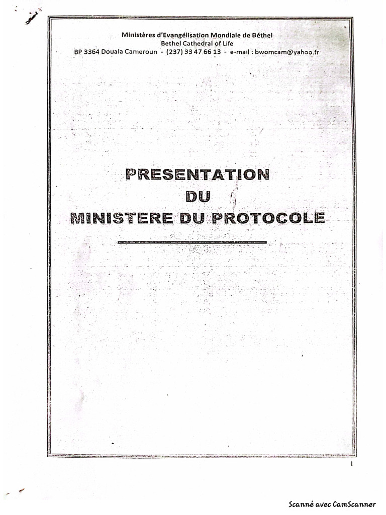 Manuel Du Protocole | PDF