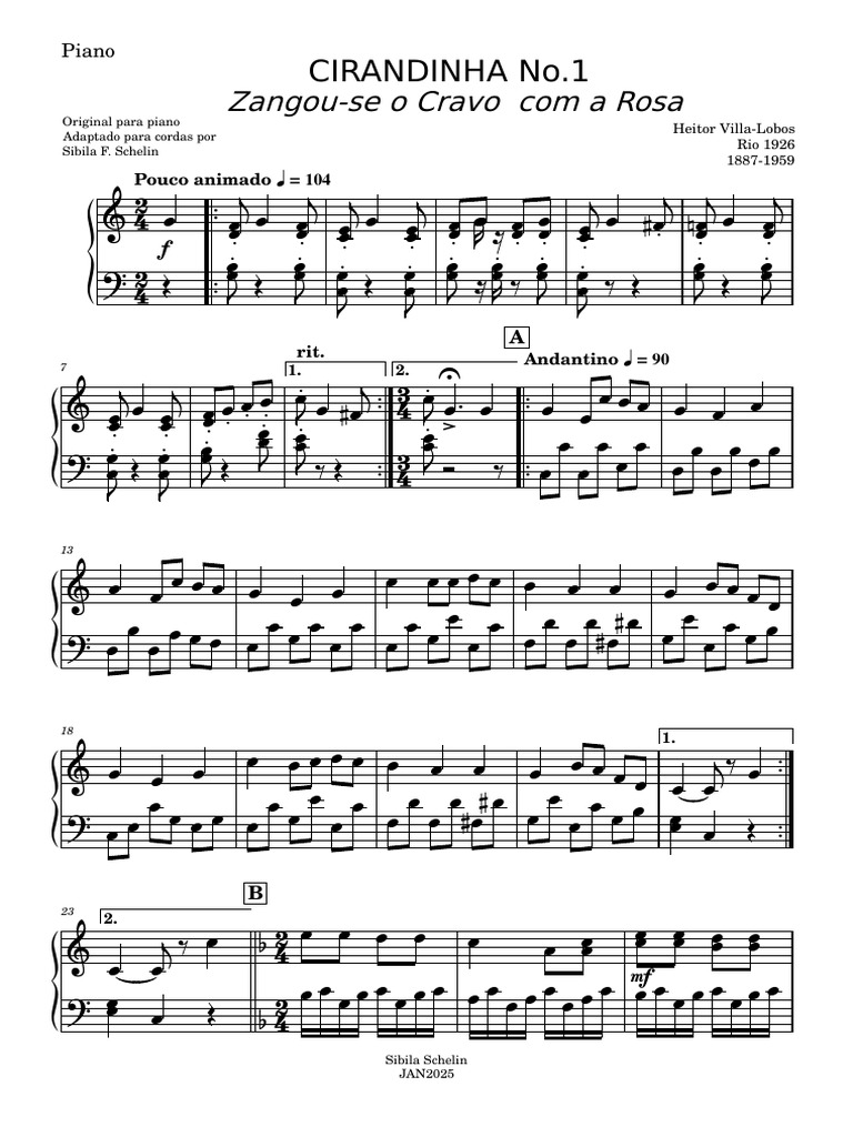 Cirandinha No.1: Zangou-Se o Cravo Com A Rosa | PDF