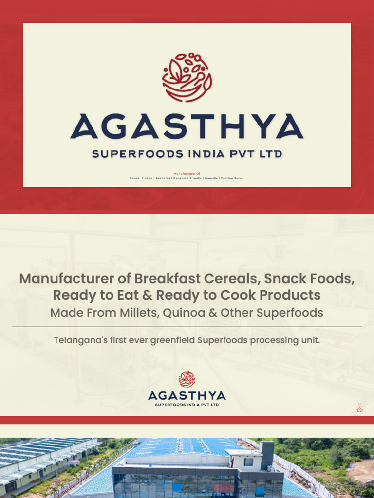 Agasthya Superfoods MFG Profile N | PDF | Cereals | Cuisine