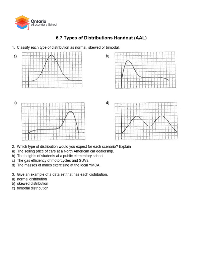 5.7.2 Types of Distributions Handout (AAL) | PDF