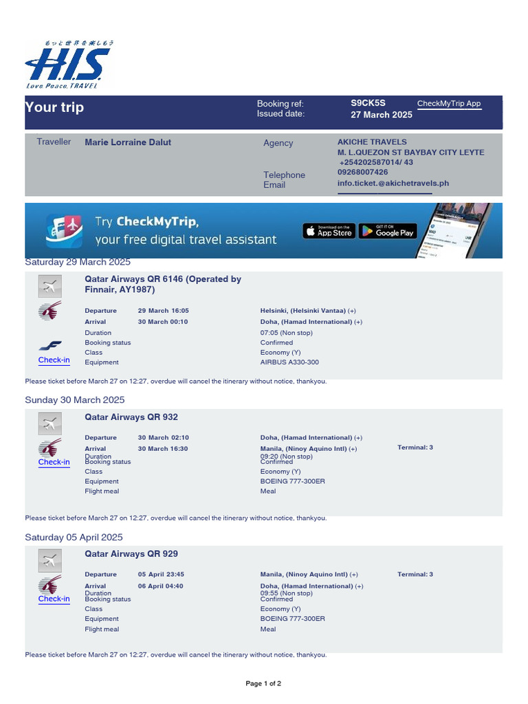 Plane Ticket PDF | PDF | Aviation | Civil Aviation