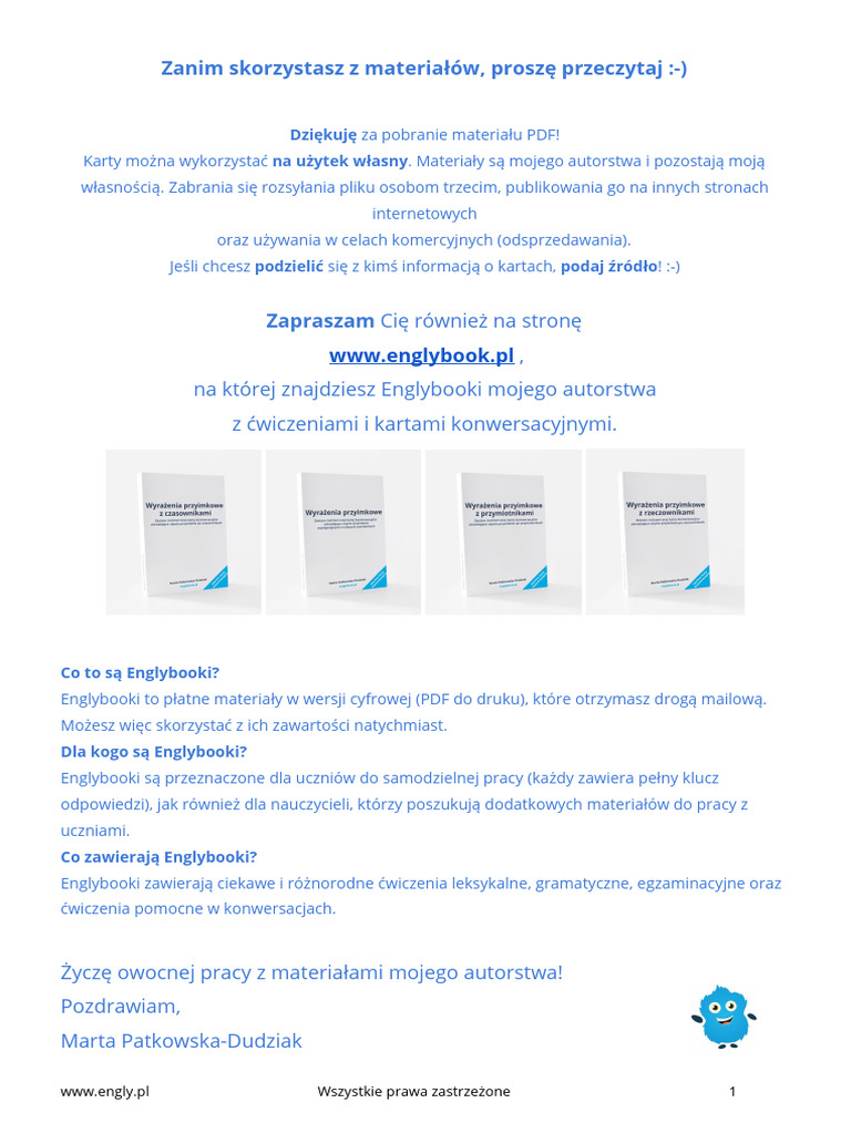 NEW_Wyrażenia_przyimkowe_-_karty_Engly | PDF