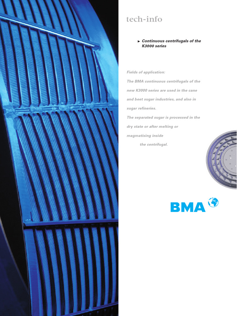 BMA K3000 Series Continuous Centrifugals | PDF | Sugar | Diet & Nutrition
