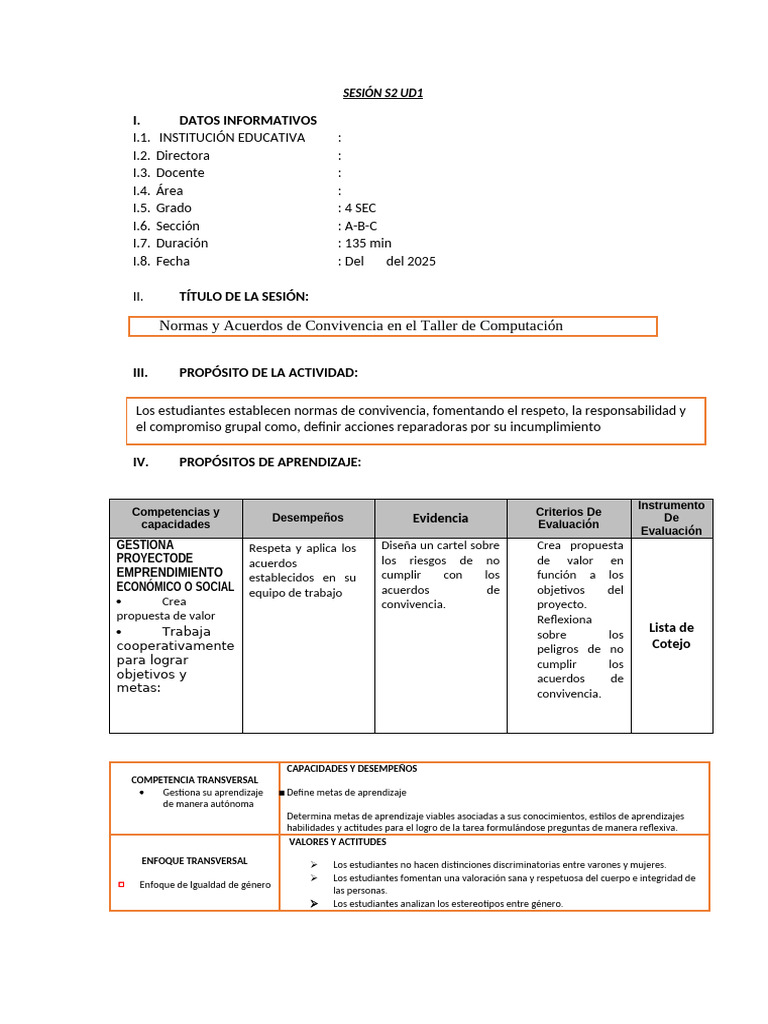 S2 Ud1 - 4sec | PDF | Evaluación | Aprendizaje