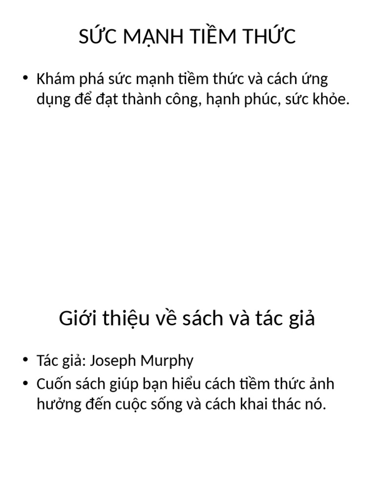 Suc Manh Tiem Thuc | PDF
