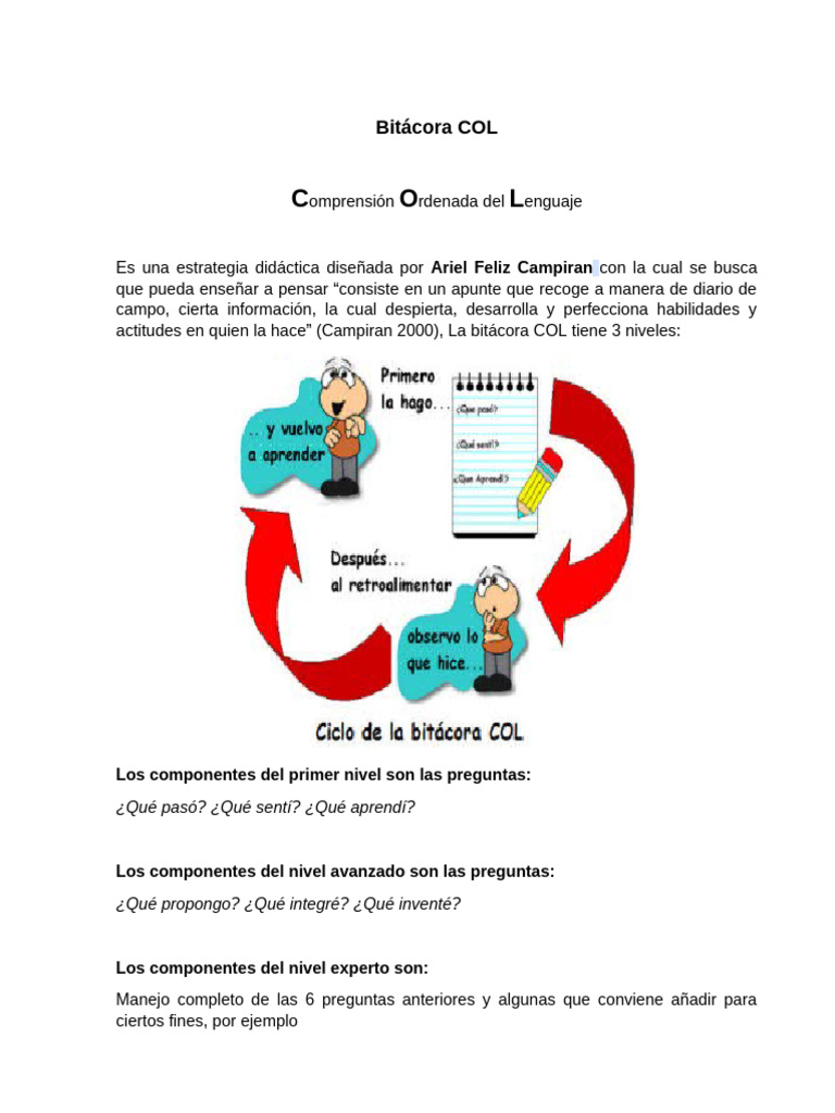 1 Que Es La Bitacora de Col | PDF | Metacognición | Aprendizaje