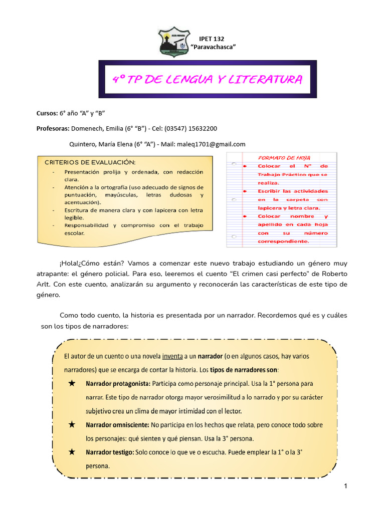 Características del cuento policial | PDF | Cuentos | Testigo