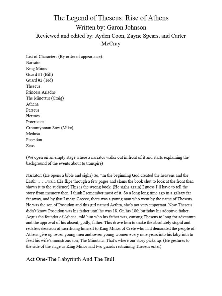 The Legend of Theseus: Rise of Athens | PDF | Medusa | Athena