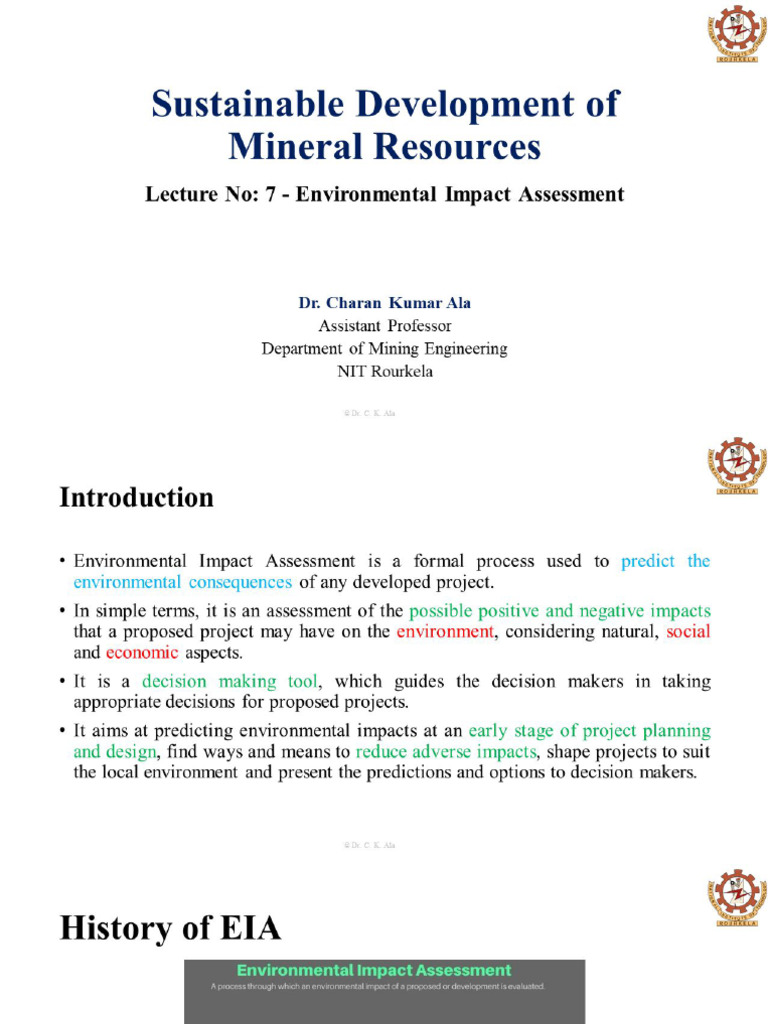 Lecture 7 - Environmental Impact Assessment | PDF