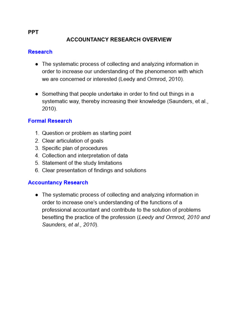 Accountancy Research: Overview & Methods | PDF | Audit | Accounting